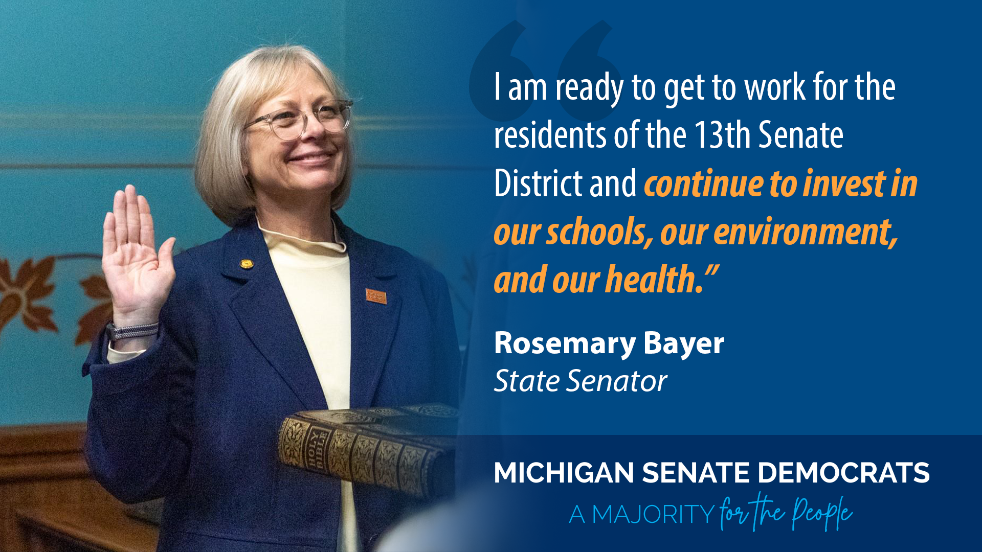 Sen. Bayer on Being Sworn Into 102nd Michigan Legislature - Senator ...