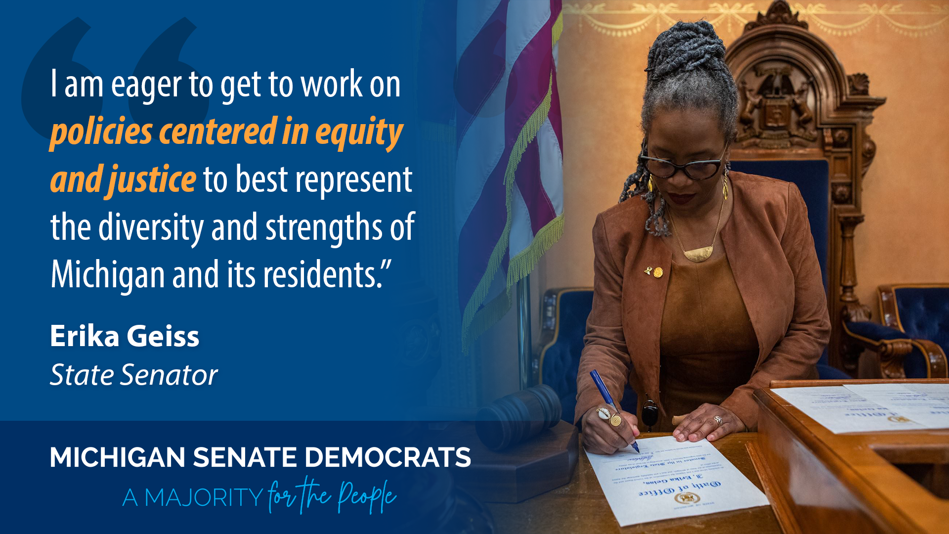 Sen. Geiss Statement on Being Sworn Into 102nd Michigan Legislature ...