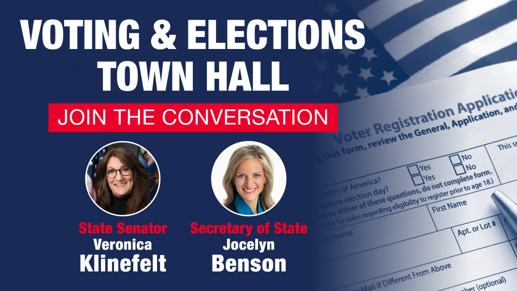 Voting & Elections Town Hall featuring Secretary of State Jocelyn Benson - Senator Veronica ...