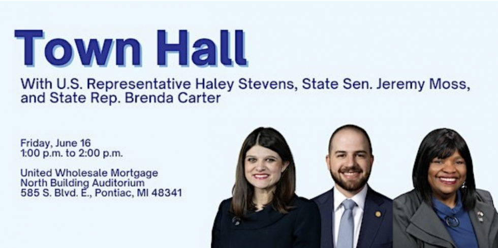 Town Hall with U.S. Congresswoman Haley Stevens, State Sen. Jeremy Moss ...
